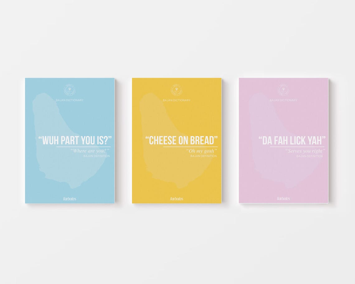 Bajan Sayings Art Prints, Instant Download Caribbean Wall Art, Barbados ...