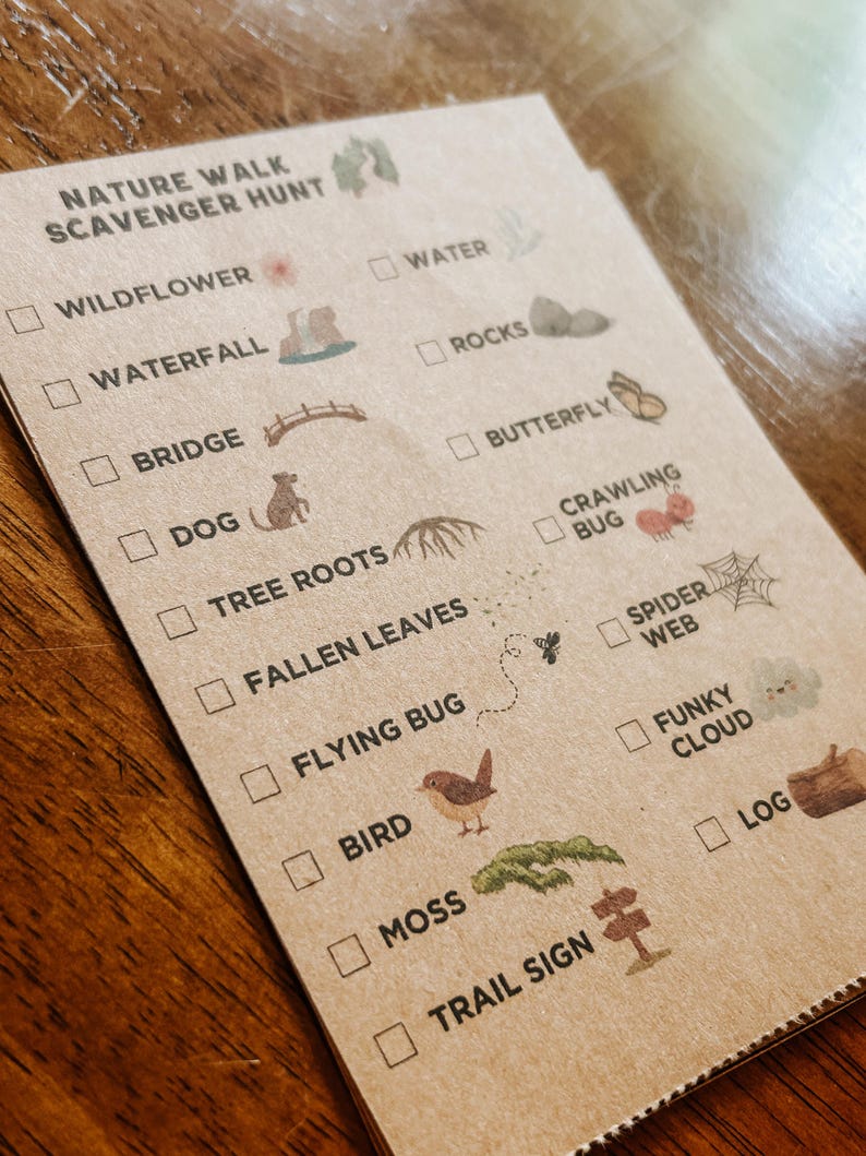 Printable Nature Walk Scavenger Hunt | Homeschool Outdoor Activity ...
