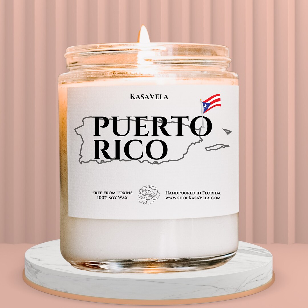 Puerto Rico Flag Candle Traveler Funny Candle Gift for Her Birthday ...