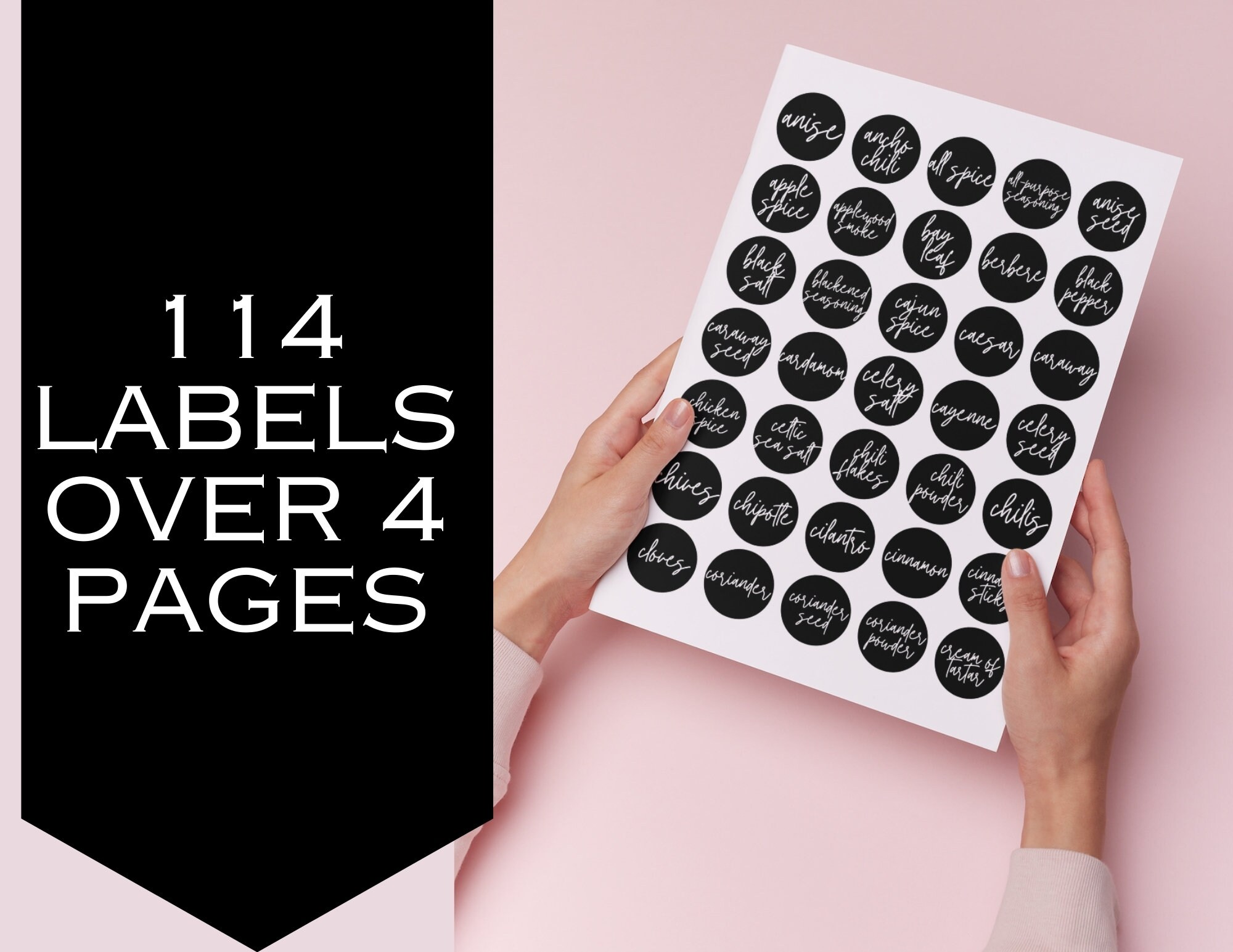 Printable Labels for Herbs and Spices 114 Pack - Etsy
