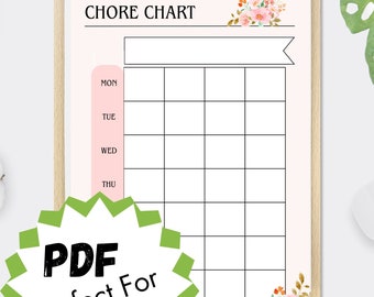Chore Chart, Printable, Editable Daily and Weekly Chore Sheets Tasks ...