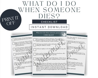 What to Do When Someone Dies - a Checklist to Help You (UK) - Etsy