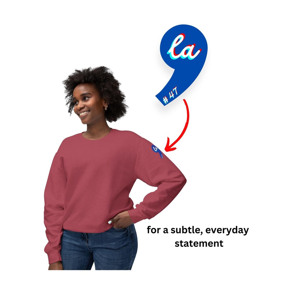 Kamala Harris Comma La Symbol, La Small Comma on Sleeve, Subtle ...