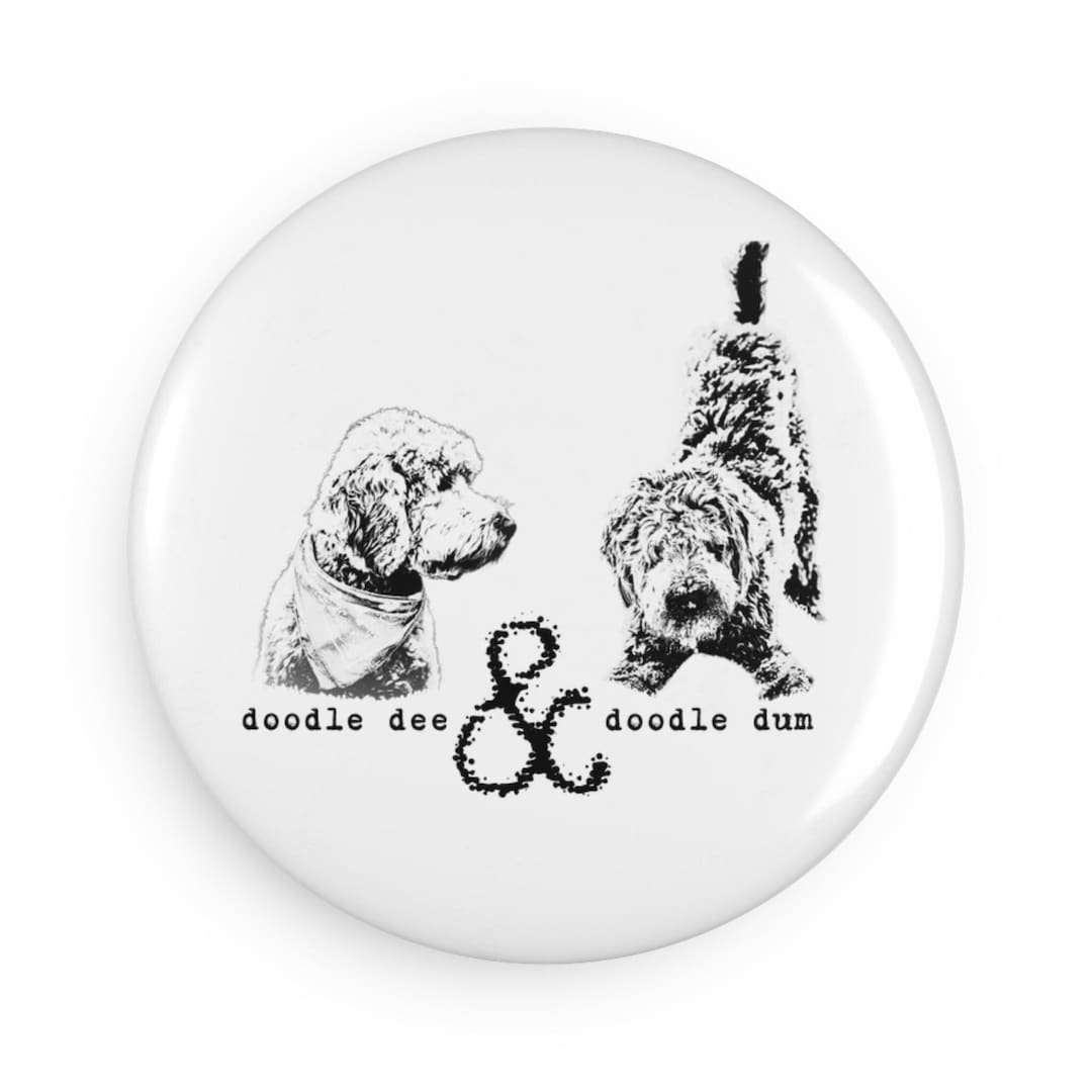 Doodle Dee and Doodle Dum Magnet, Round (sold 1 or 10 Pcs) Golden ...