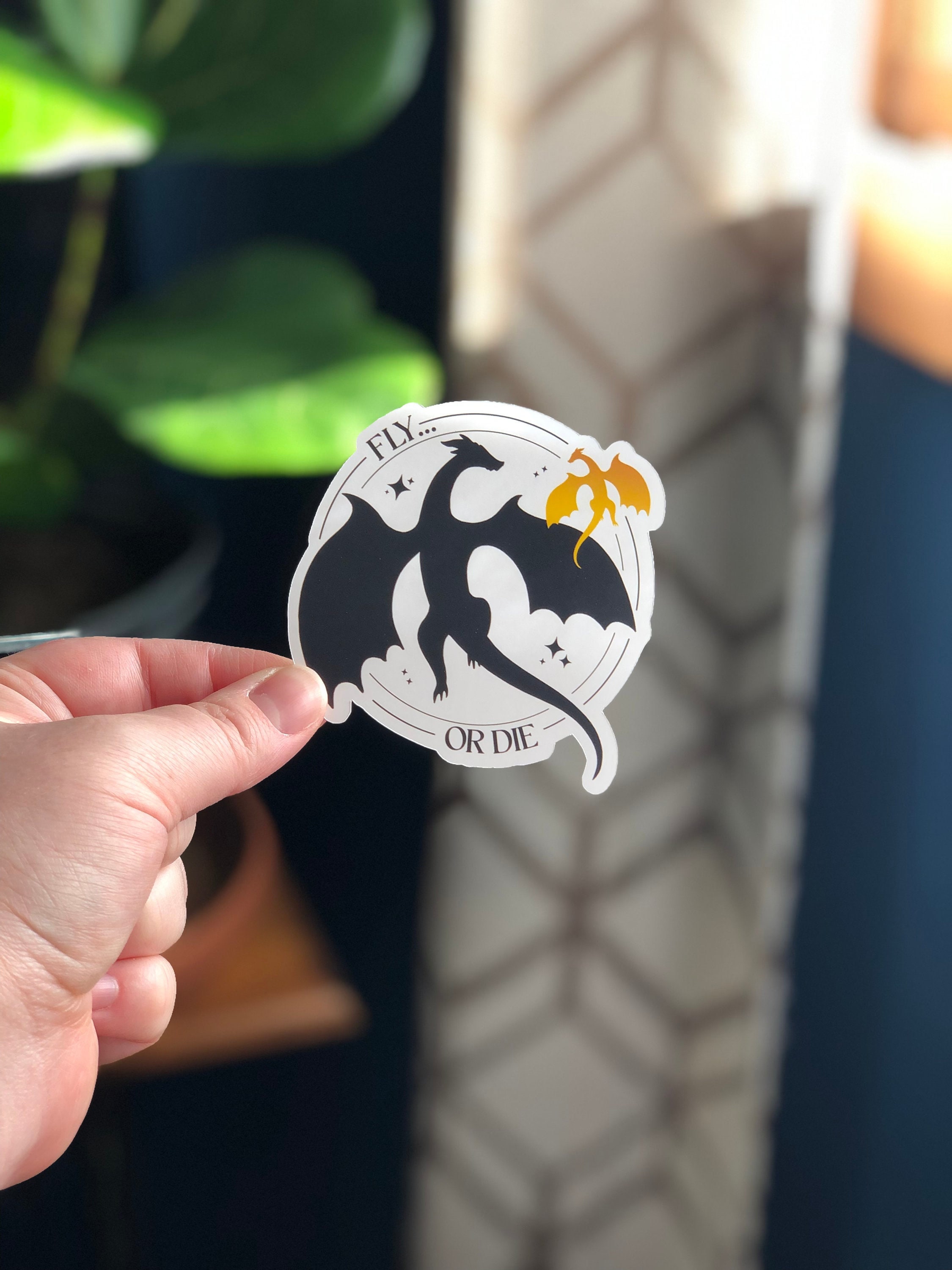 Fourth Wing Fly or Die Sticker, Dragon Riding Tairn and Andarna Sticker ...