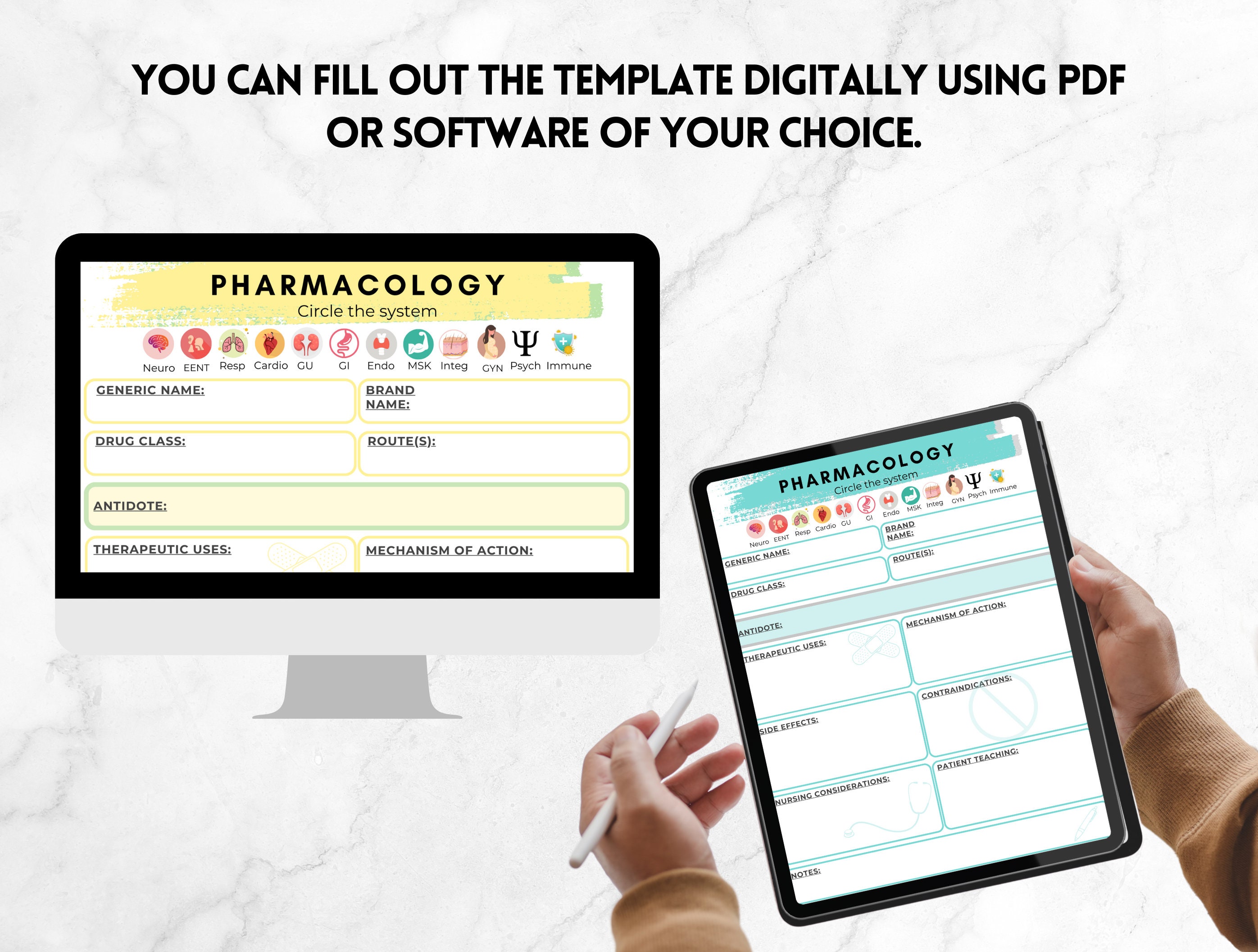 Printable Pharmacology Template for Nursing Student, Drug Card Template ...