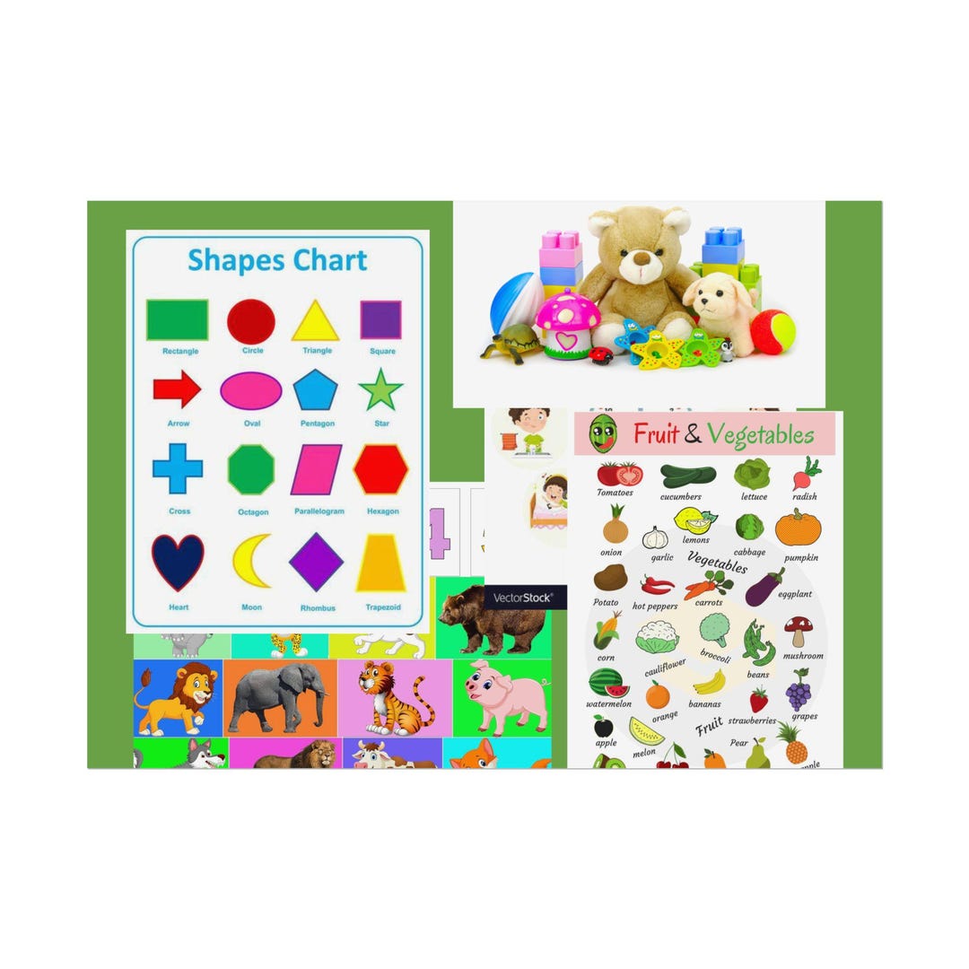 Educational Kids' Rolled Posters for Learning Shapes & Fruits ...