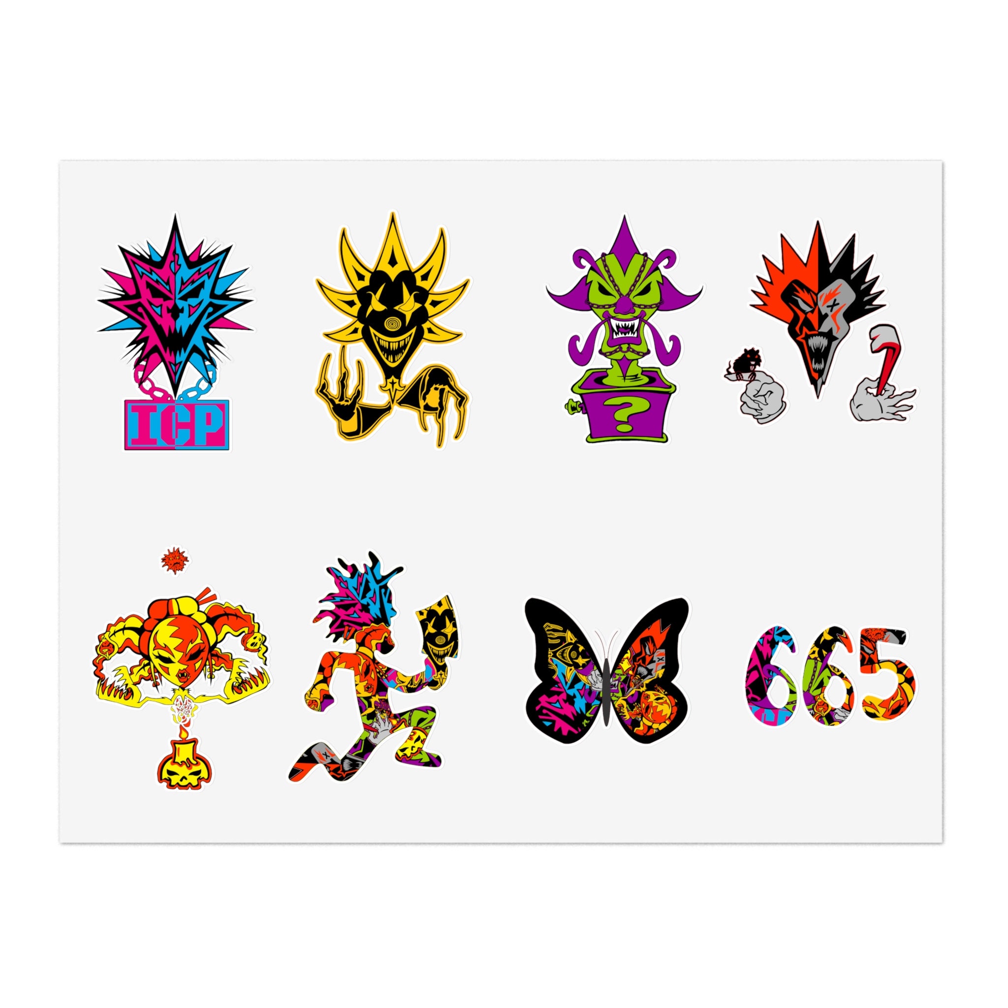 ICP 1st & 2nd Deck Mashup Sticker Sheet ICP Stickers Juggalo Stickers ...