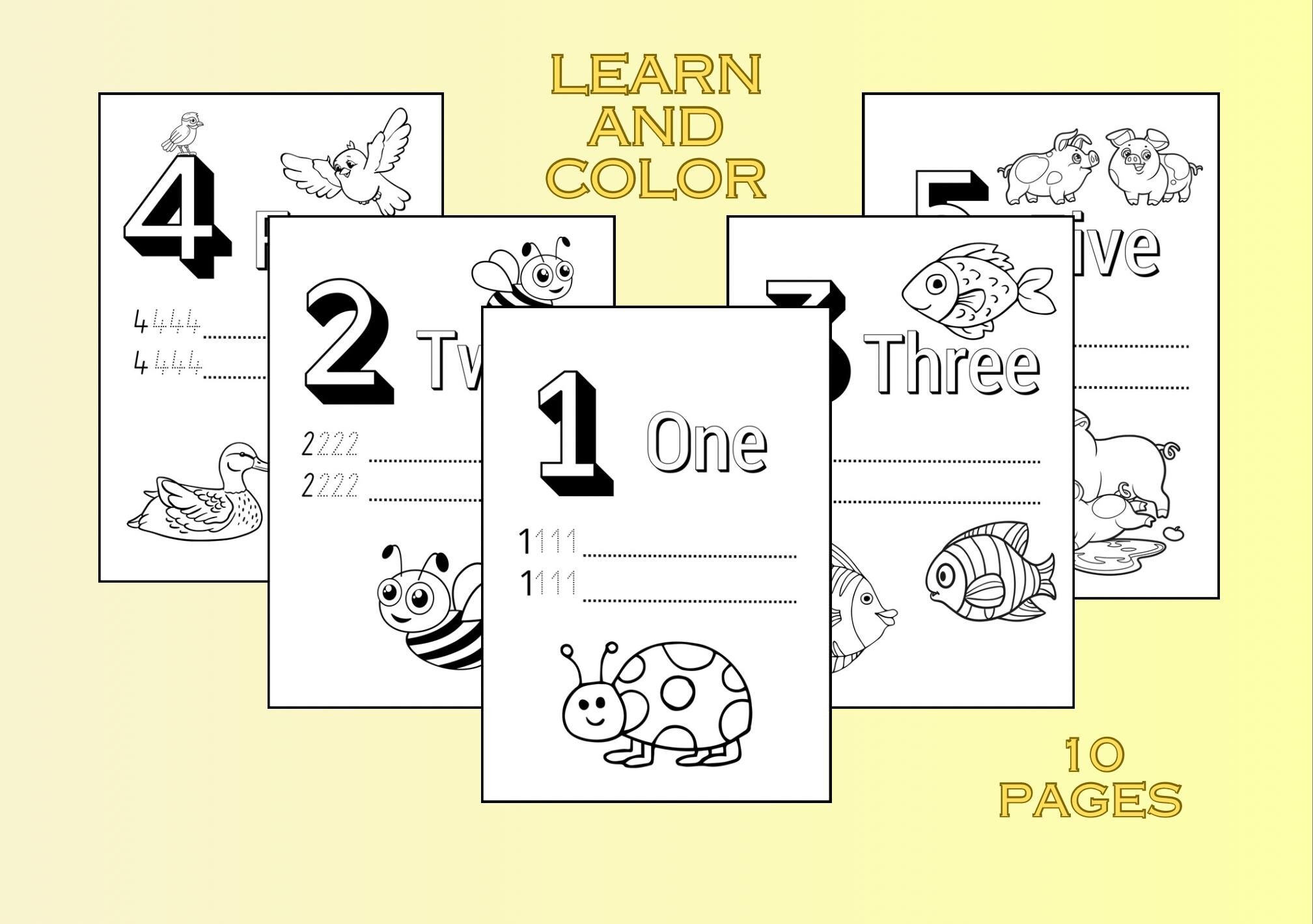 Numbers Coloring Pages Preschool, Kindergarten, Homeschool Write ...