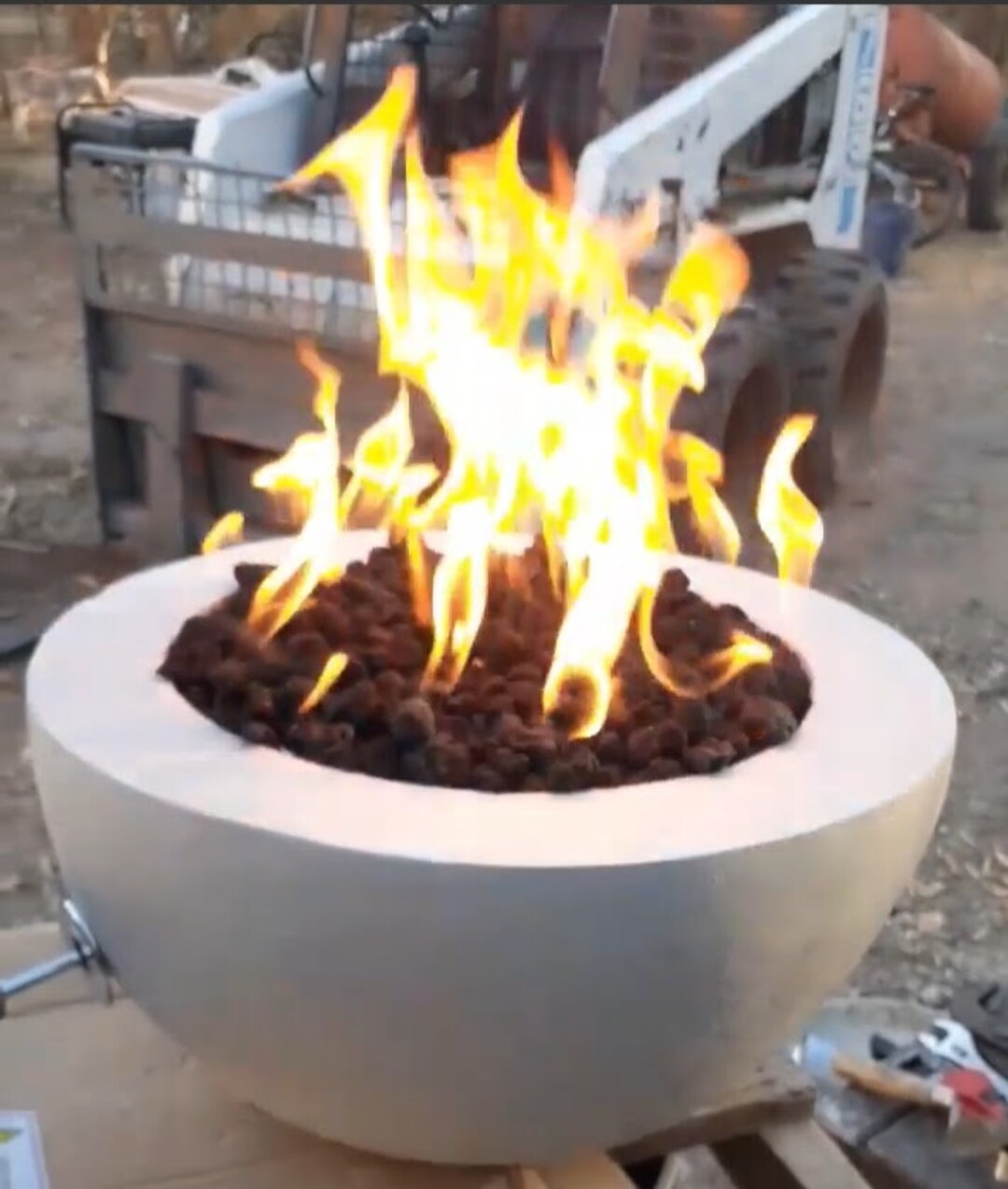 Natural Color Polished Concrete 18 Diameter With 12 Fire Ring Fire Bowl ...