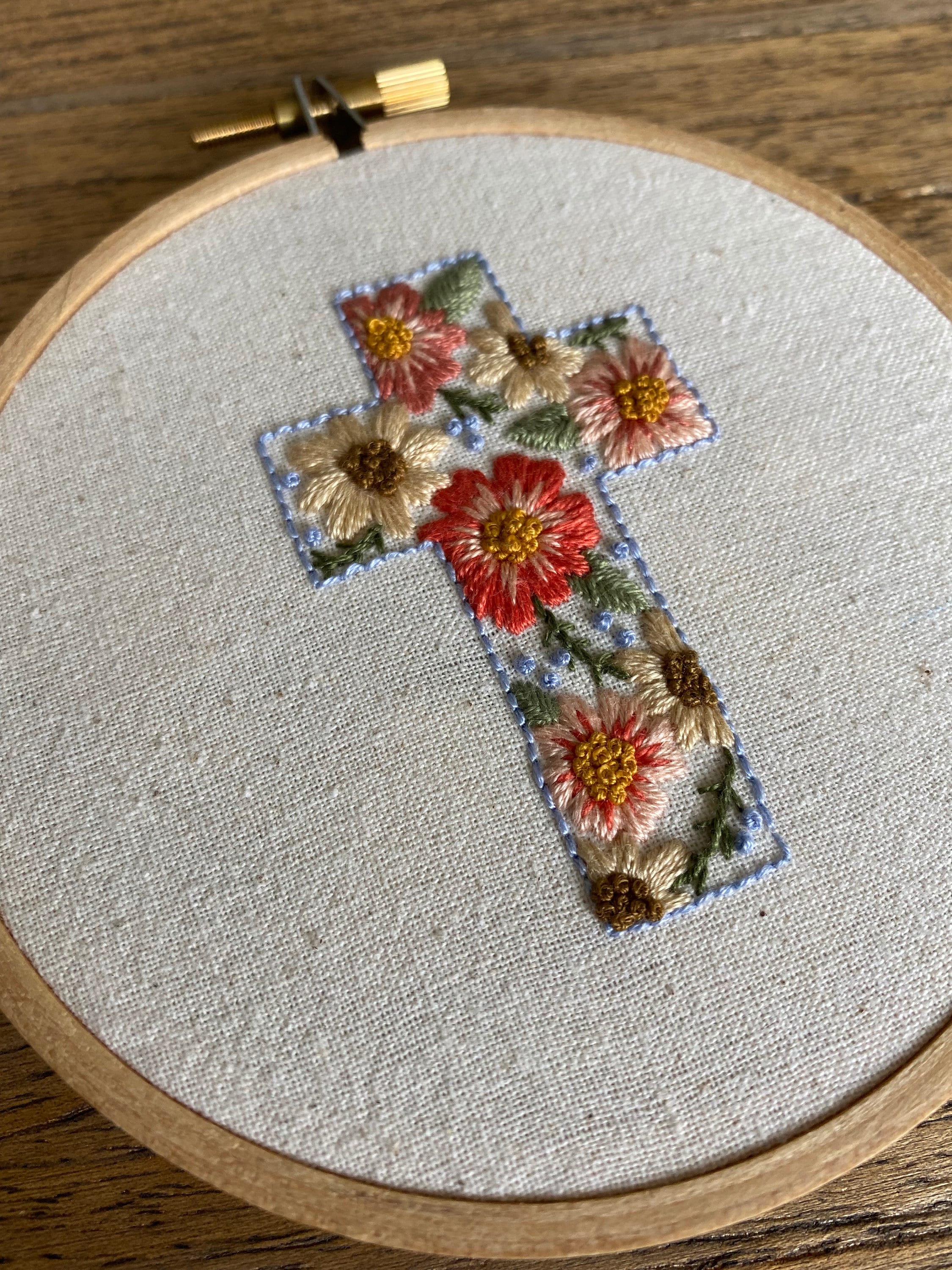 Floral Cross Embroidery Pattern / Boho / Floral / DIY / Digital ...