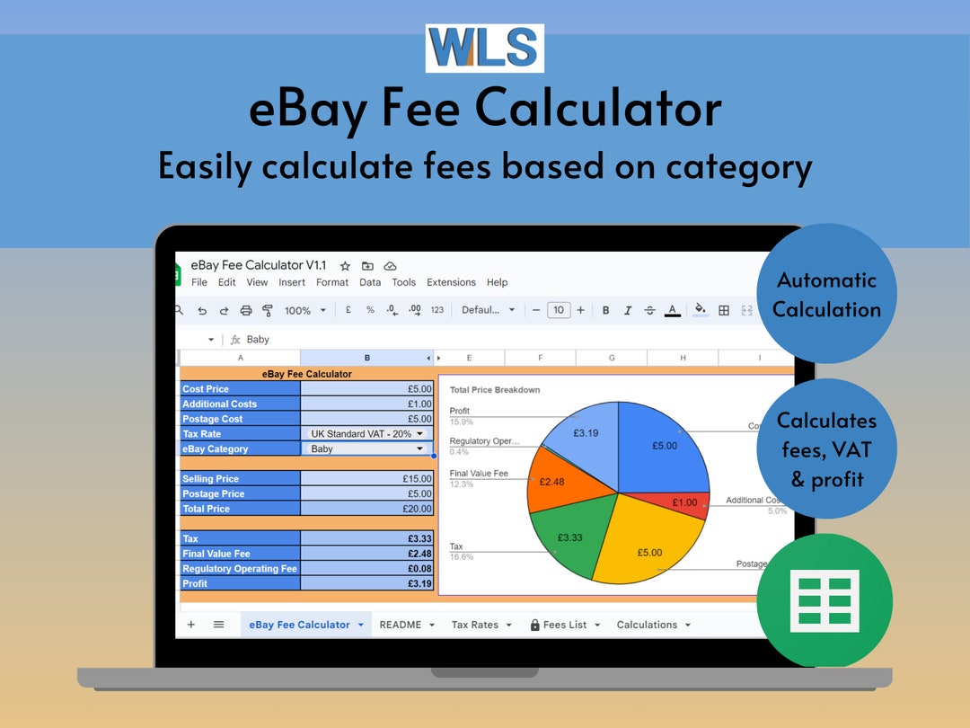 Ebay Profit and Fee Pricing Calculator UK Business Sellers Google ...