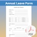 Annual Leave Form Template - Holiday & Vacation Request Tool for Hr ...