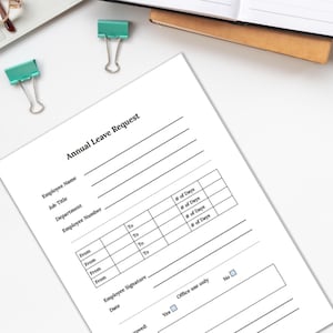 Annual Leave Form Template - Holiday & Vacation Request Tool for Hr ...