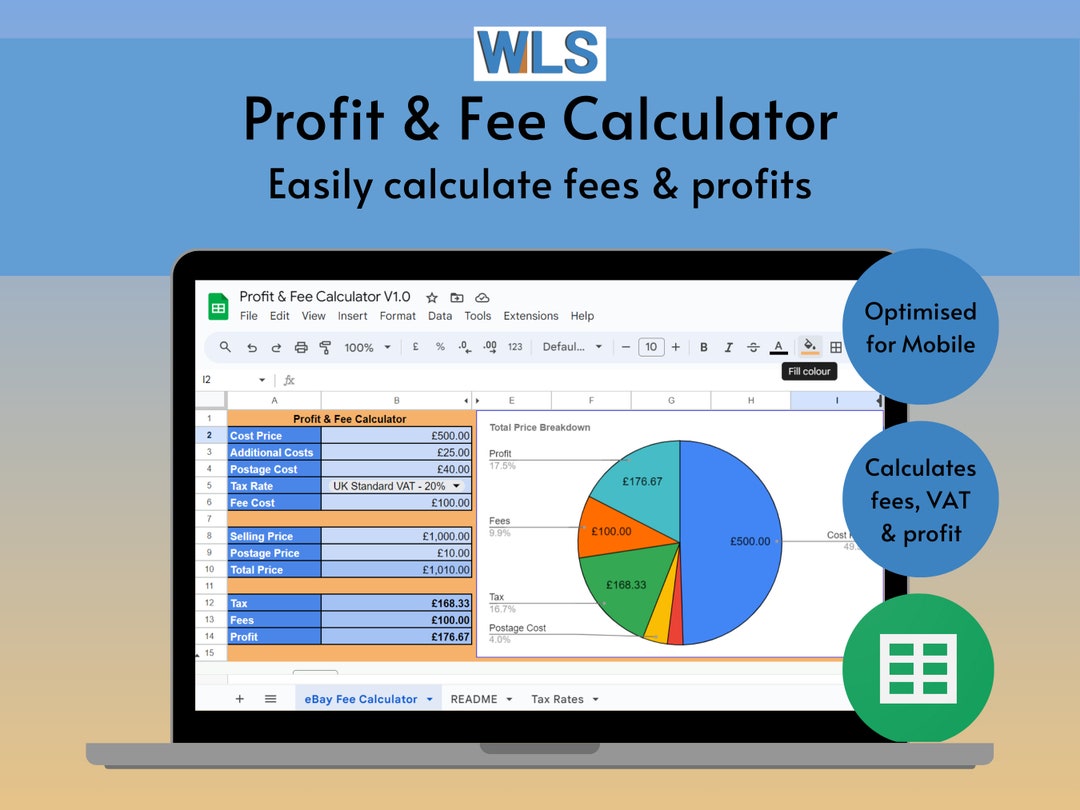 Profit Calculator for Google Sheets Pricing Calculator Spreadsheet ...