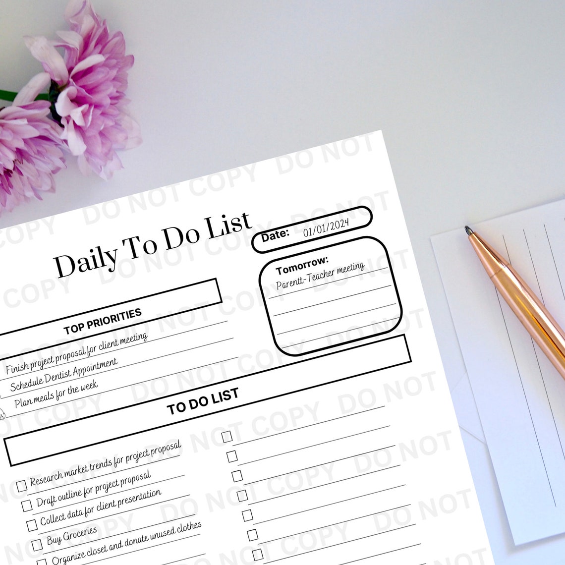 To Do List Printable Daily to Do List Daily Planner Minimalist Daily ...