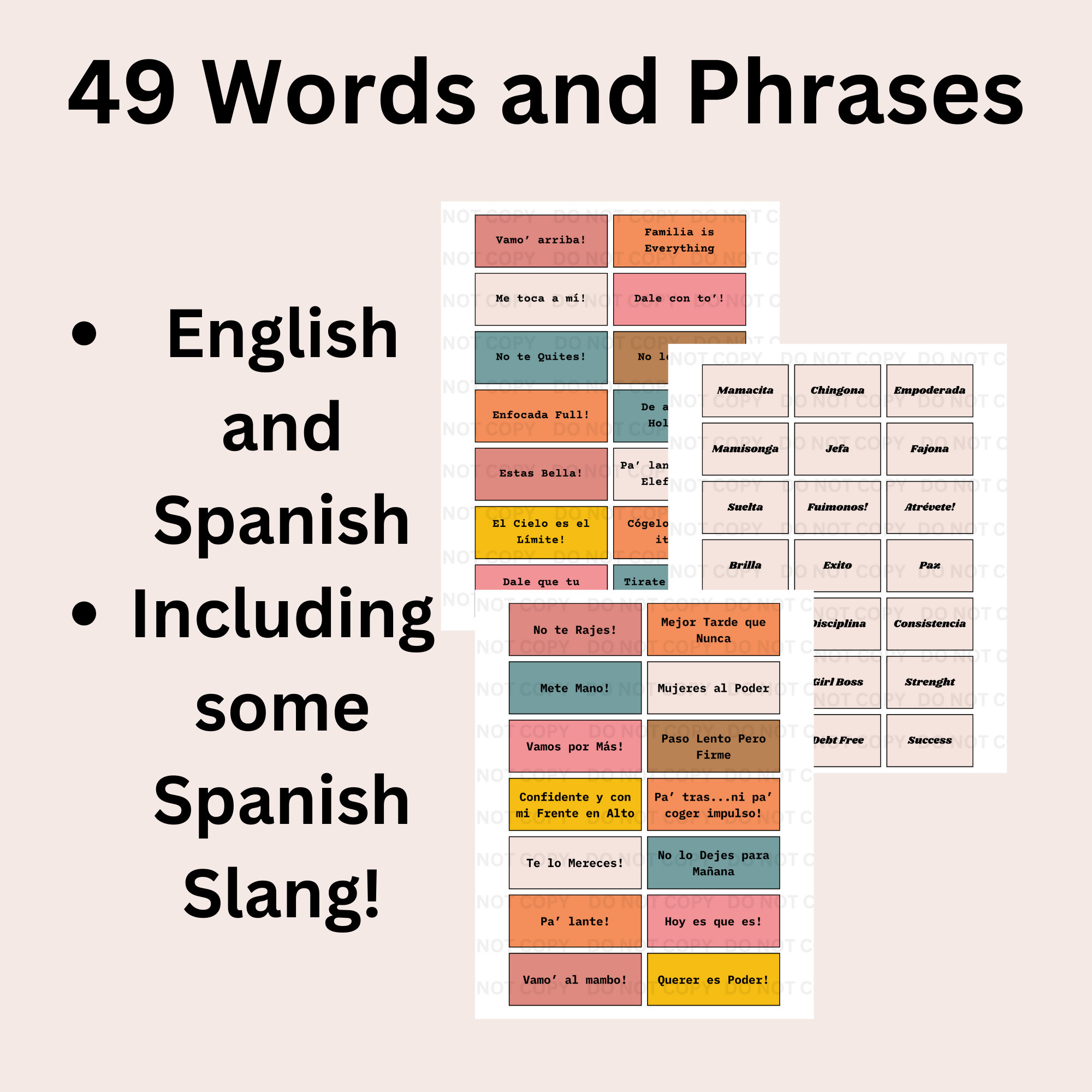 Vision Board Kit 2024 Mood Board Spanglish Motivational Quotes and ...