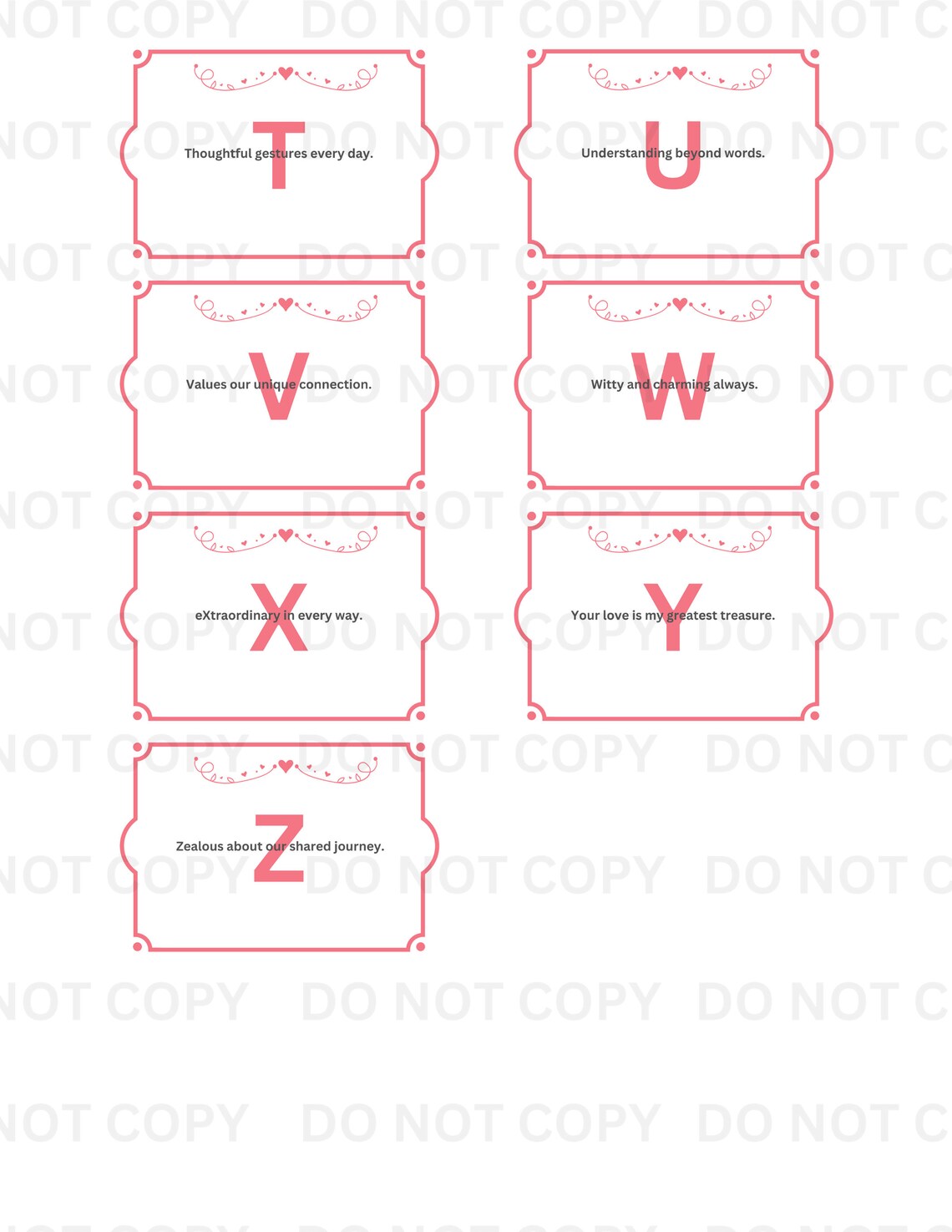 Customizable Reasons to Love A to Z Romantic Valentines Day Card ...