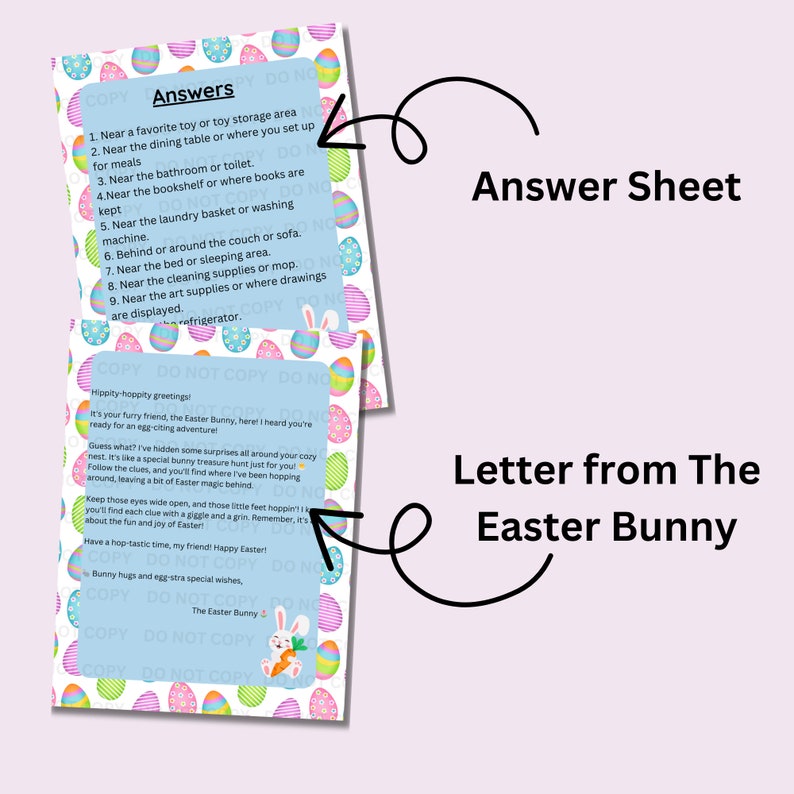 Scavenger Hunt Clues Indoor Printable Game for Kids Egg Hunt Activities ...