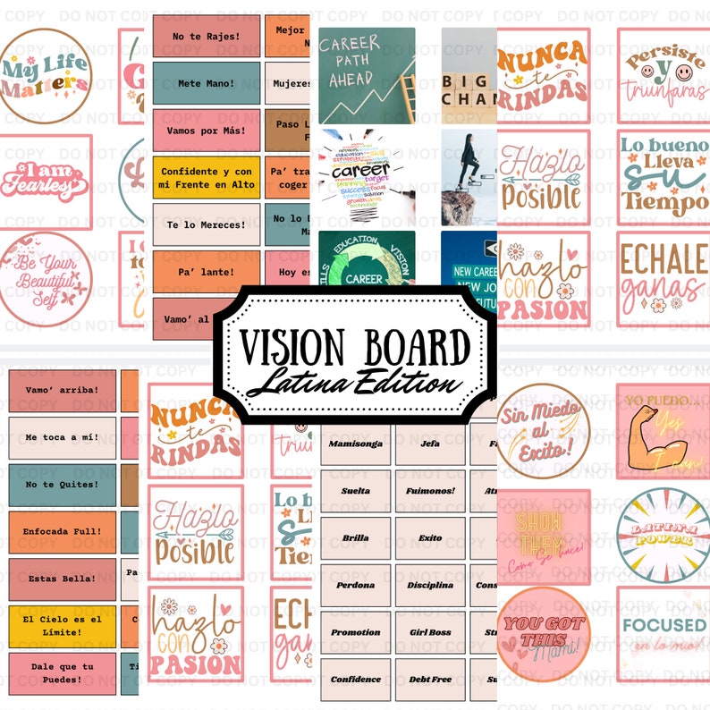 Vision Board Kit 2025 -2026 Mood Board Spanglish Motivational Quotes ...