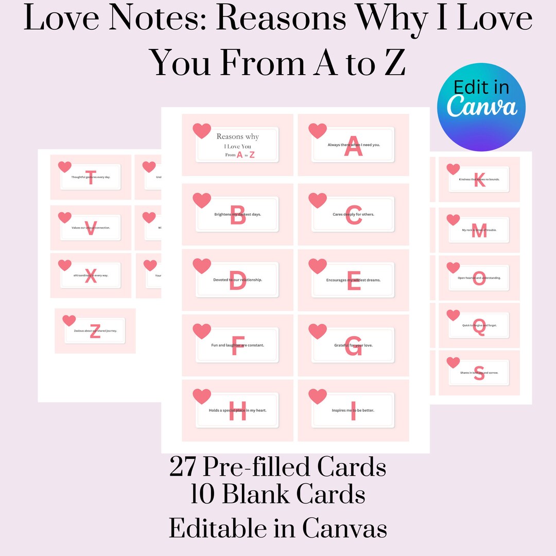 Valentine's Day Gift | Valentine's Card | Reasons I Love You ...
