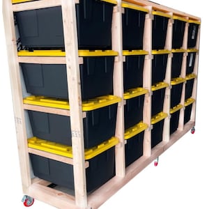 27 Gallon Storage Bin Rack Plans, Storage Bin Garage Shelves ...