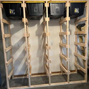 Tote Rack Plans, Bin Storage Rack, Garage Shelves Plans, PDF Download ...