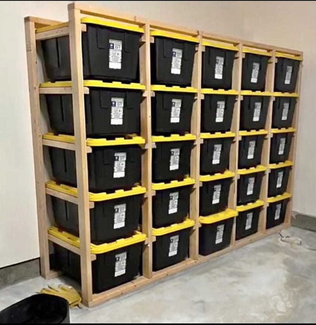 Tote Rack Plans, Bin Storage Rack, Garage Shelves Plans, PDF Download ...