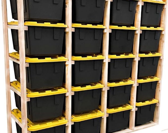 27 Gallon Tote Storage Rack Plans in Multiple Size Options, Garage ...