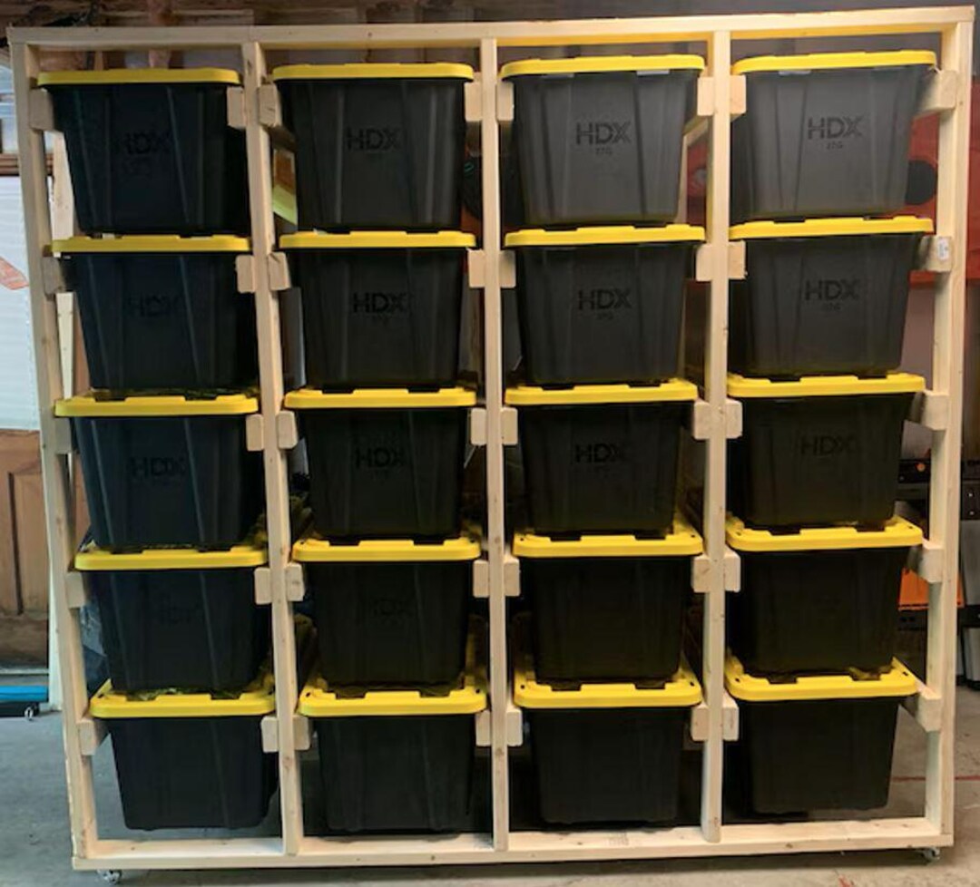 27 Gallon Tote Garage Storage Rack DIY Plans (digital Download) - Etsy