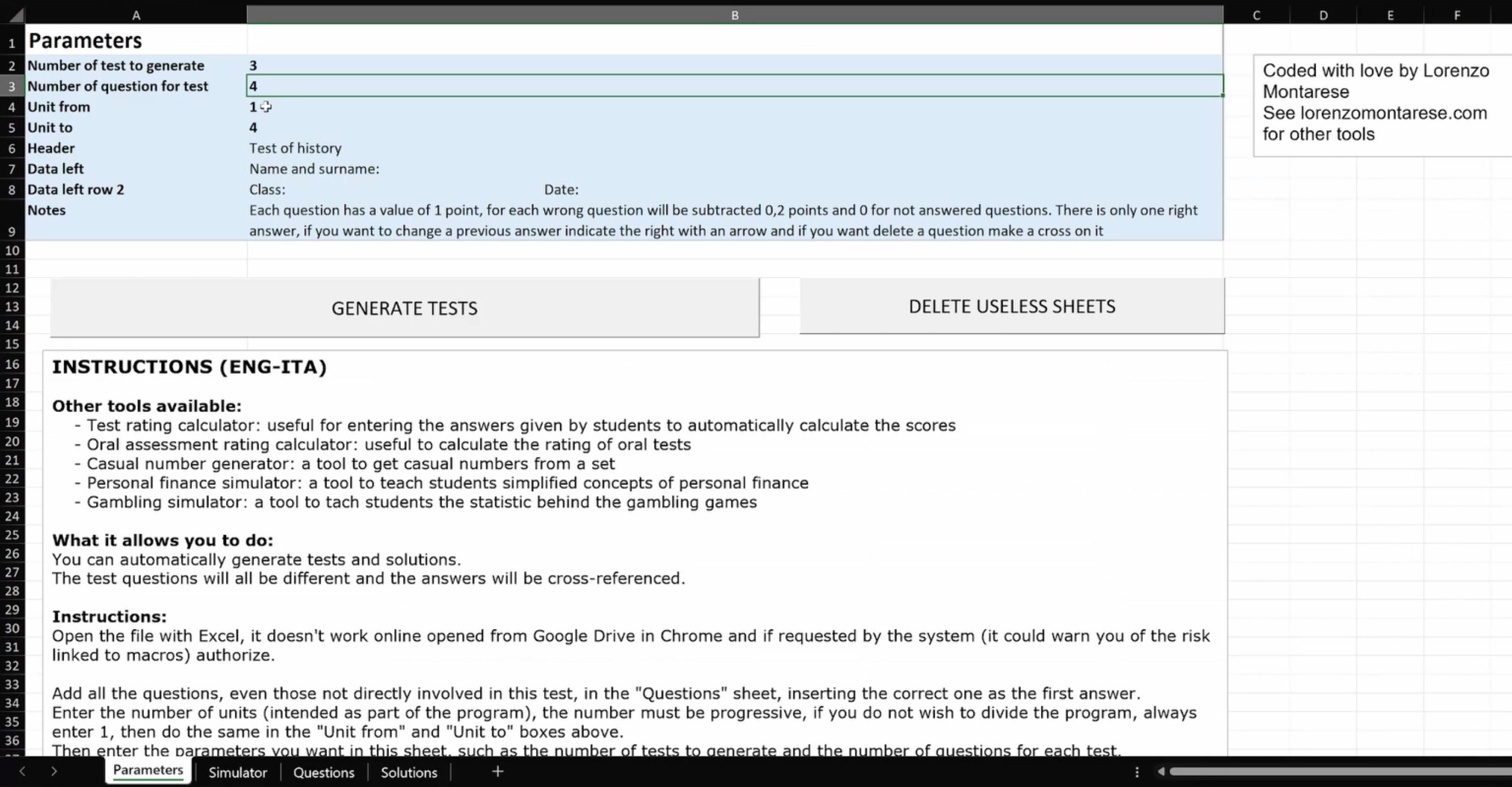 Printable Test Generator & Test Rating Calculator BUNDLE - Etsy