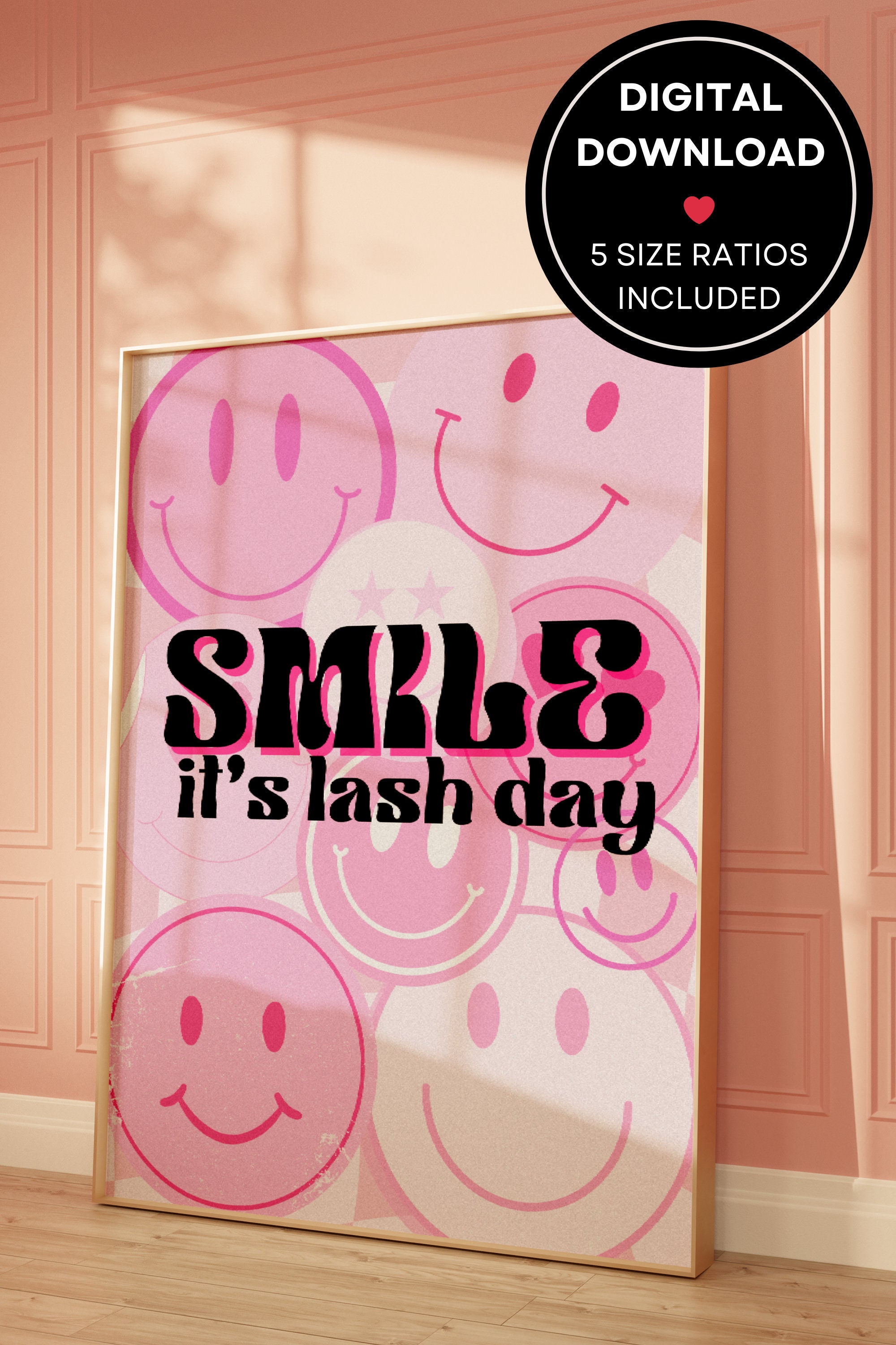 Smile It's Lash Day | Lash Tech Salon Suite Wall Art | Eyelash ...