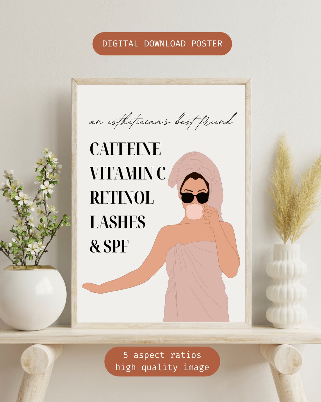 Esthetician Salon Print | Esthetics Spa Suite Poster Wall Art | Esti ...