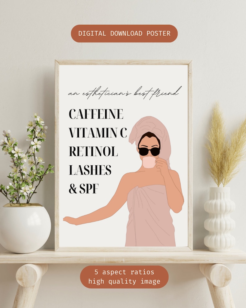 Esthetician Salon Print | Esthetics Spa Suite Poster Wall Art | Esti ...