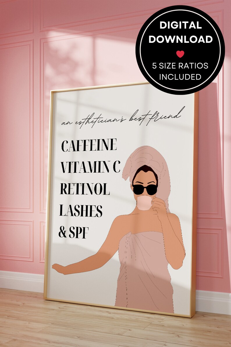 Esthetician Salon Print | Esthetics Spa Suite Poster Wall Art | Esti ...