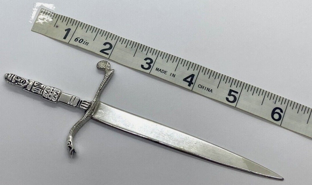Vintage Sterling Silver 6.25-inch Sword Dagger Letter Opener With Incan ...