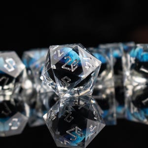Legacy of Blue Eyes Liquid Core Dice Set Silver - Etsy