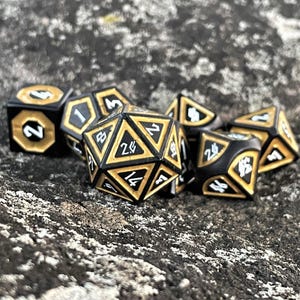 Cleric's Shadow Domain Black and Gold Metal Dice Set - Etsy