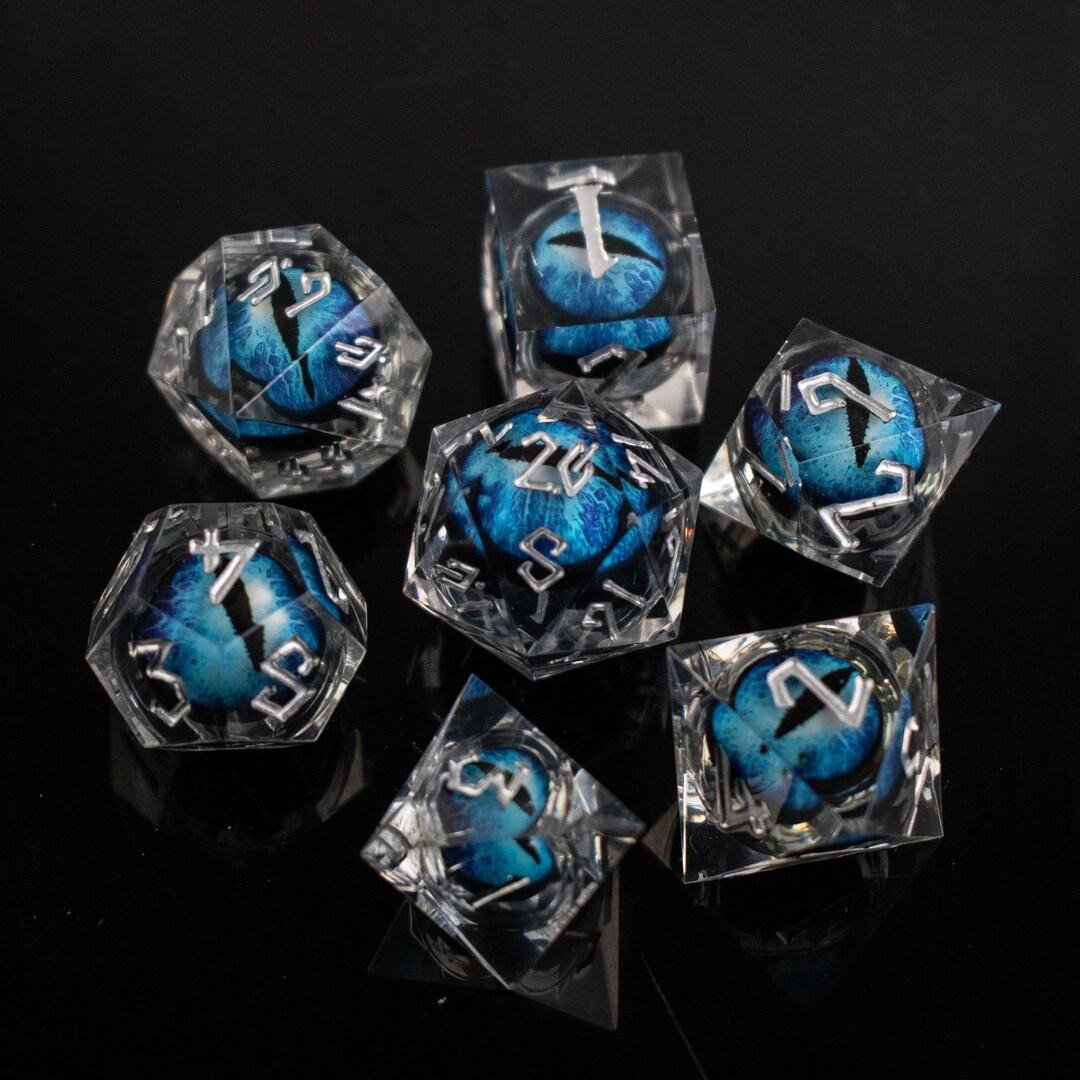 Legacy of Blue Eyes Liquid Core Dice Set Silver - Etsy