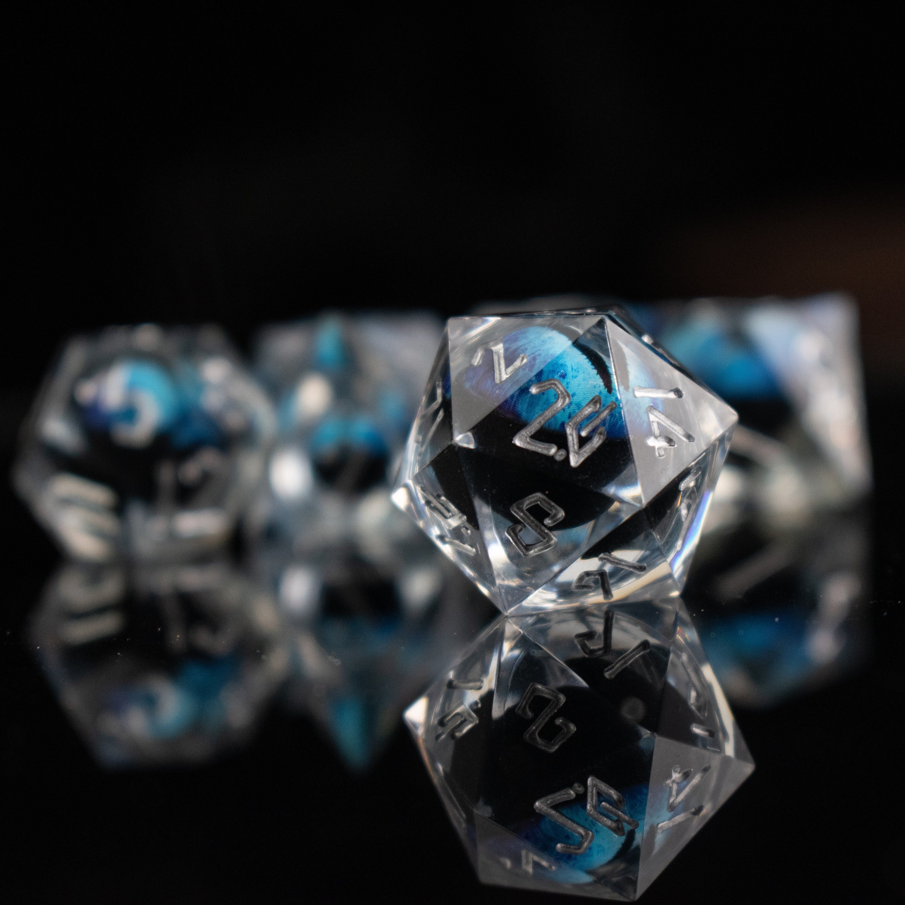 Legacy of Blue Eyes Liquid Core Dice Set Silver - Etsy