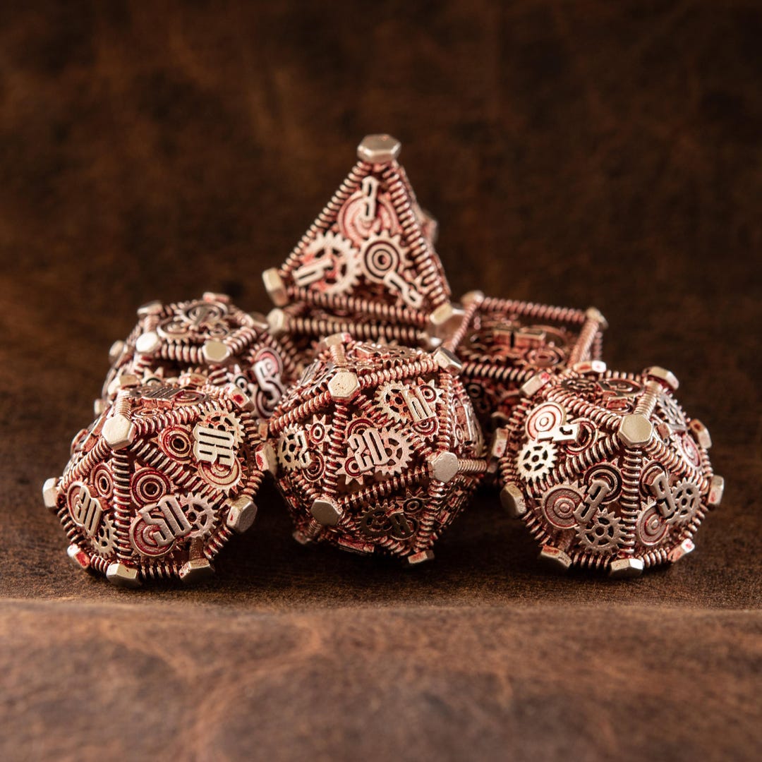 Weird West Wasteland Hollow Metal Dice Set Red and Silver - Etsy