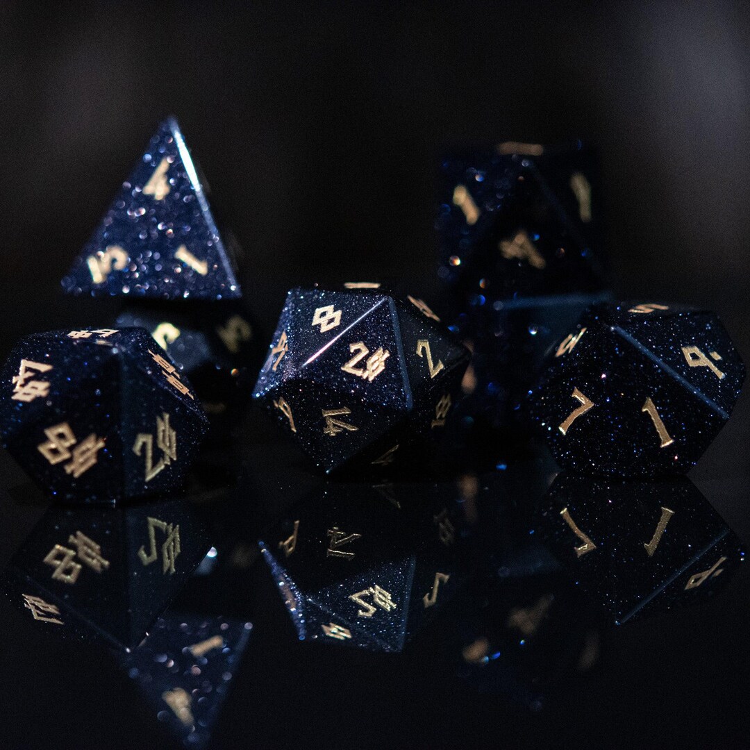 Blue Sandstone Dice Set - Etsy