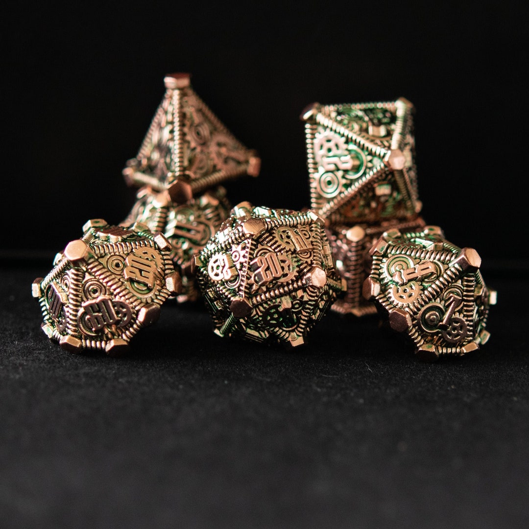 Green and Bronze Weird West Wasteland Metal Dice Set - Etsy