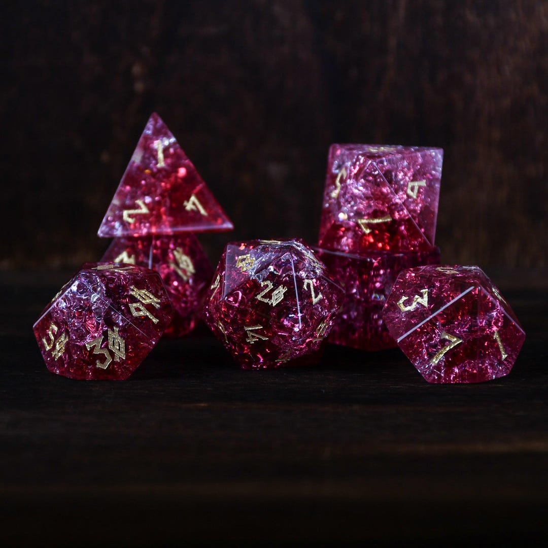 Strawberry Shattered Glass Dice Set - Etsy