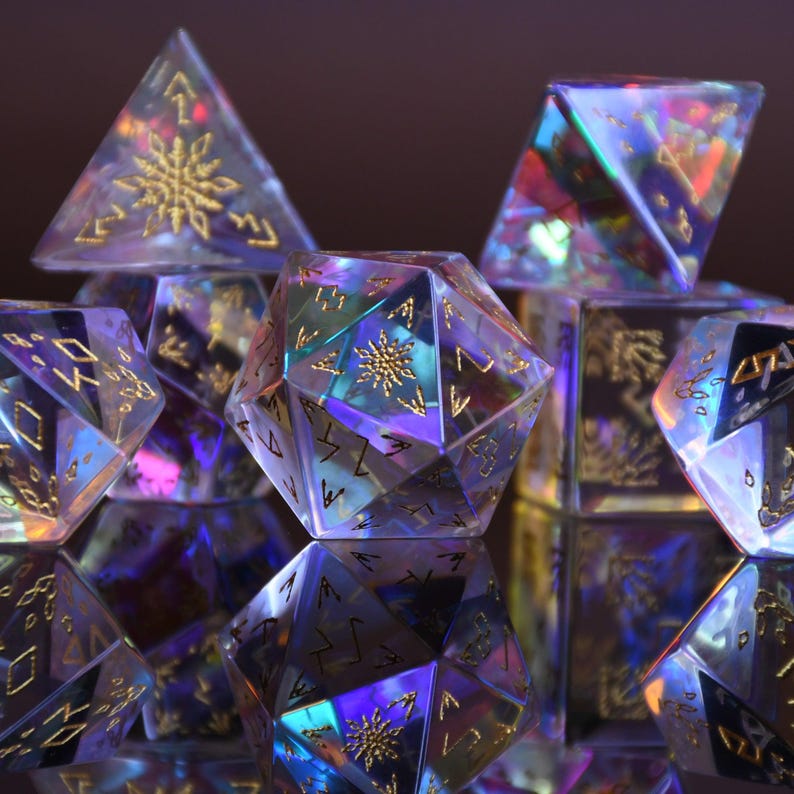 Frostbite Prism Glass Dice Set - Etsy