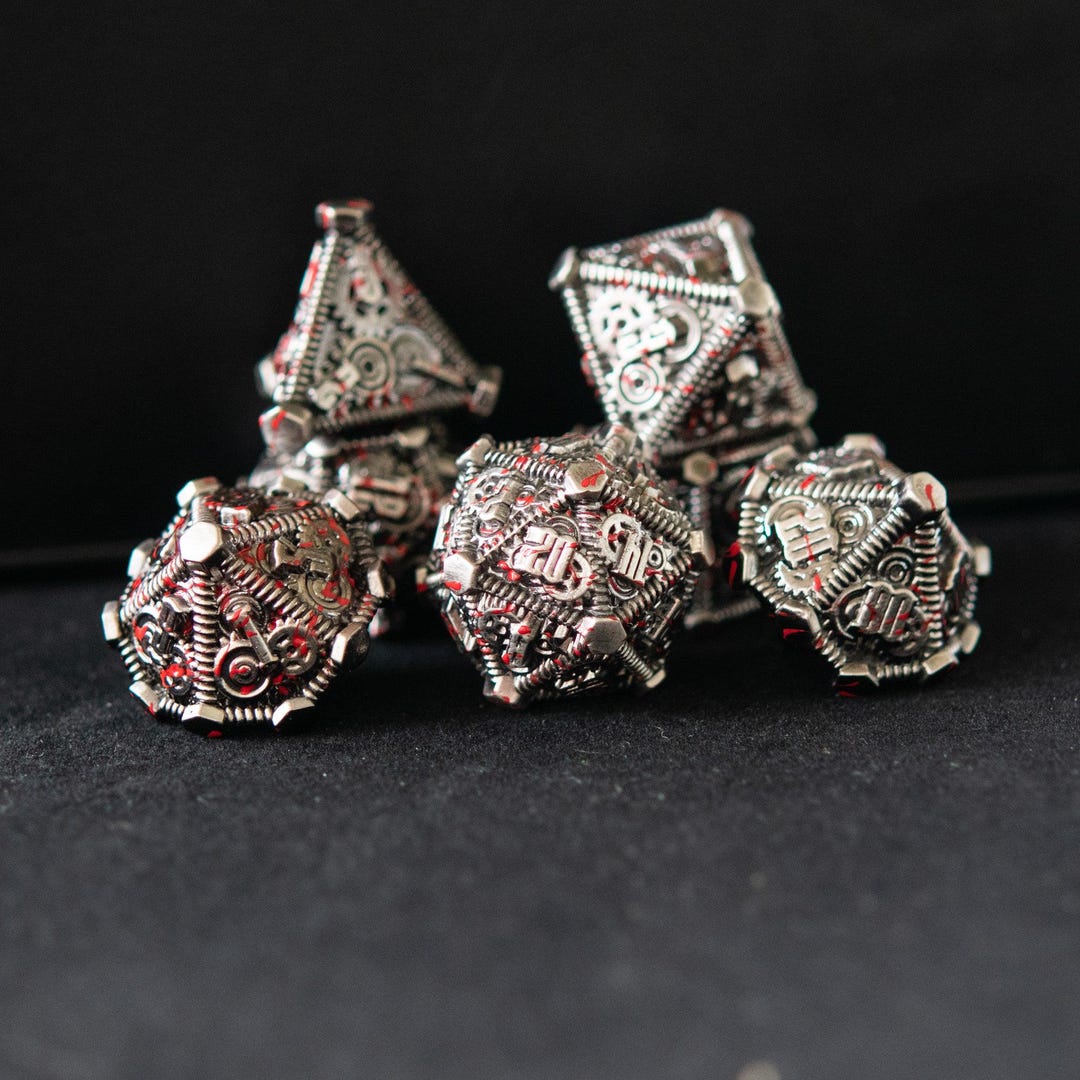 Blood Splatter Weird West Wasteland Metal Dice Set - Etsy