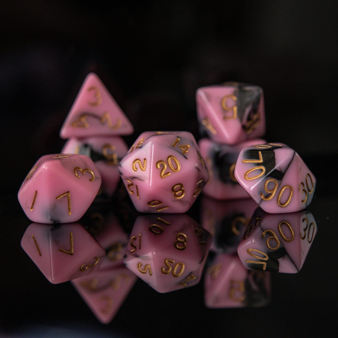 Bubblegum Goth Acrylic Dice Set - Etsy