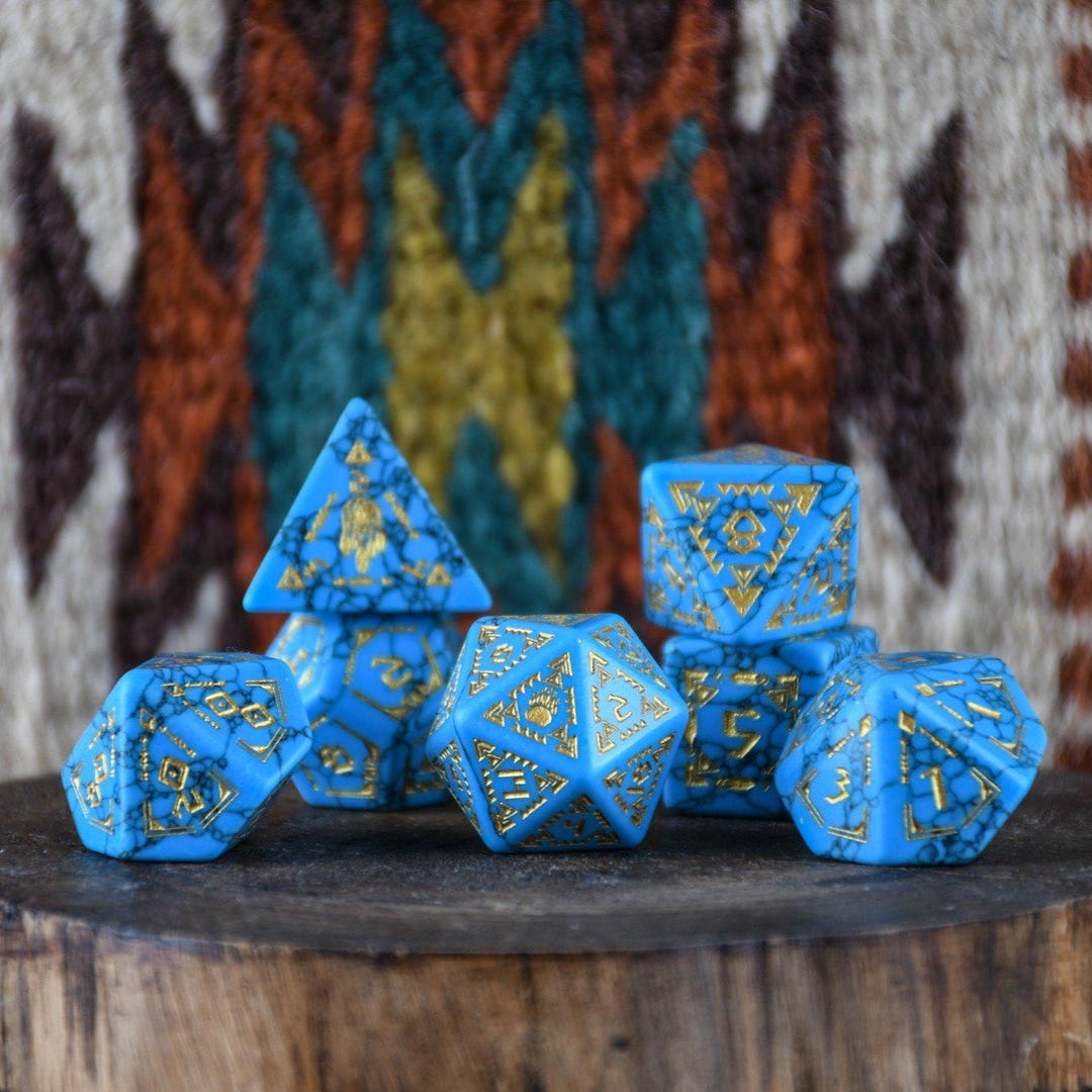 Navajo Turquoise Stone Dice Set Dice Around the World Collection - Etsy