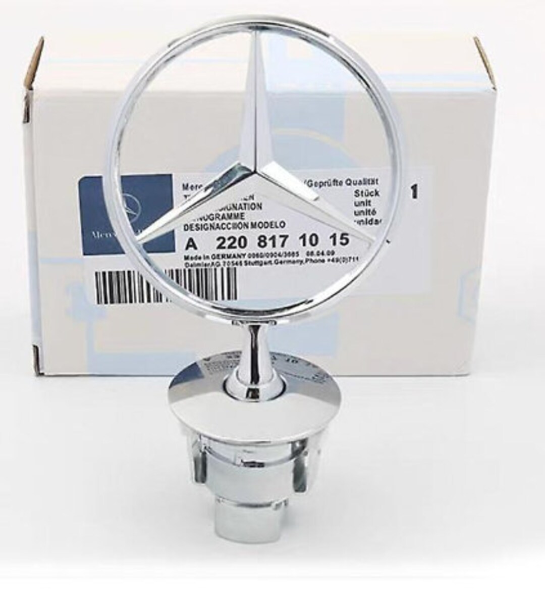 Mercedes Bonnet Raised Star Emblem Badge 44mm Chrome C E S CLK Class ...