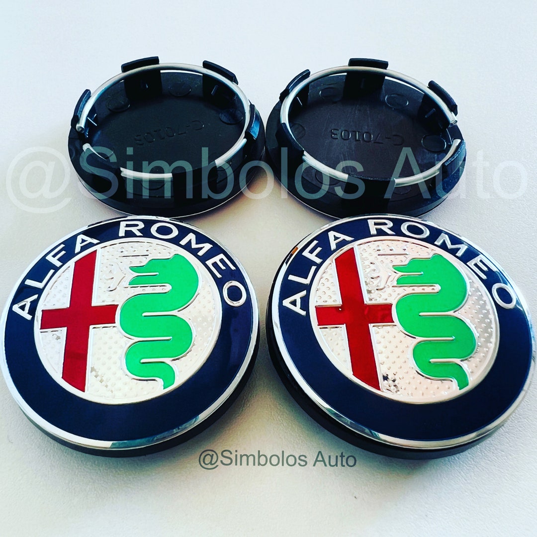 Set of 4 Alfa Romeo Logo Hub Caps 50mm 60mm Rim Wheel Center Hubcap ...